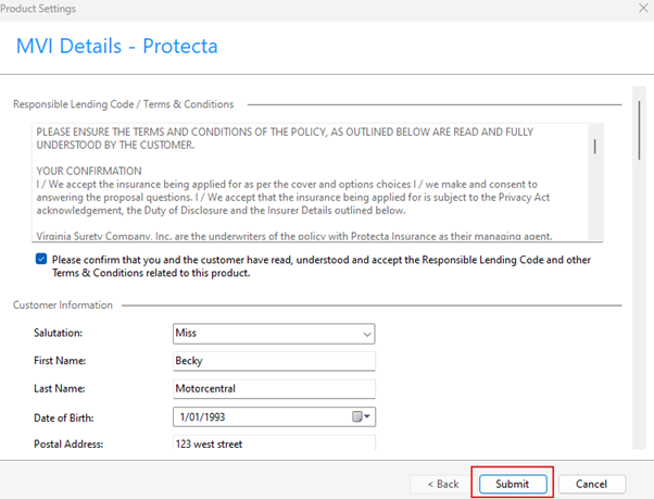 How to process a Protecta MVI (Motor Vehicle Insurance) policy through ...